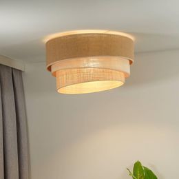 Euluna Deckenlampe Trio Jute, naturbraun/weiß/raffia Ø 60 cm