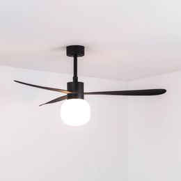 Faro Barcelona Deckenventilator Amelia Ball LED-Leuchte, schwarz