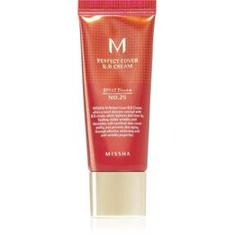 Missha M Perfect Cover BB Creme mit sehr hohem UV-Schutz kleine Packung Farbton No. 25 Warm Beige SPF 42/PA+++ 20 ml