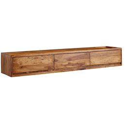 WOHNLING TV Schrank Hängend 160x25x35 cm Lowboard Holz Massiv Fernsehkommode