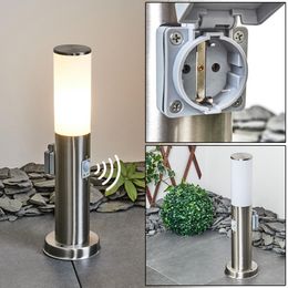 hofstein Caserta Wegeleuchte Nickel-Matt, 1-flammig, Bewegungsmelder