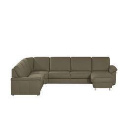 meinSofa Wohnlandschaft Leder Carolin ¦ grau ¦ Maße (cm): B: 330 H: 9