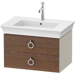 Duravit White Tulip, Waschtischunterbau wandhängend, Breite 684 x Tiefe 458mm, mit 2 Schubkästen, mit Griff, WT43510