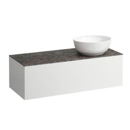 Laufen ILBAGNOALESSI Schubladenelement, Steinplatte Marrone Naturale, Ausschnitt rechts, 120x50x37cm, zu WT-Schale H81897 5, H432313097