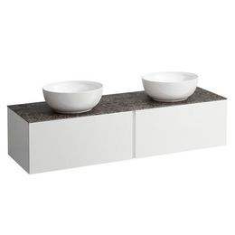 Laufen ILBAGNOALESSI Schubladenelement, 1 Hahnloch, Steinplatte Marrone Naturale, Ausschnitt rechts/links, 160x50x37cm, 2 Schubladen, H432357097