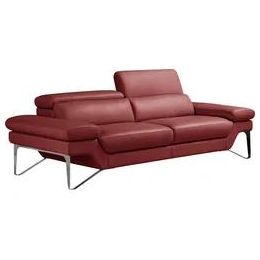 2,5-Sitzer Egoitaliano "Princess, Designsofa und super bequem, tolle Detailverarbeitung" Sofas Gr. B/H/T: 236cm x 95cm x 108cm, Leder CAREZZA, inkl. verstellbarer Kopfteile, rot (burgundy) inkl. verstellbarer Kopfteile