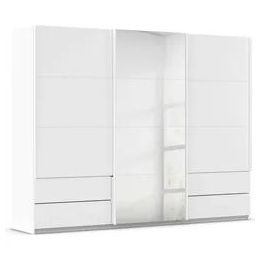 Schwebetürenschrank Rauch "Kleiderschrank Schrank Garderobe Wäscheschrank ELARA mit Spiegel" Schränke Gr. B/H/T: 271 cm x 210 cm x 62 cm, 3 St., weiß (alpinweiß) praktische Schubladen optional farblich abgesetzt MADE IN GERMANY