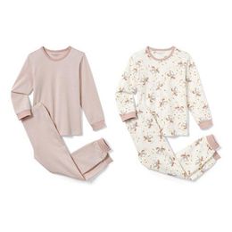 Tchibo 2 Kinder-Pyjamas - Weiss/Gestreift - Kinder - Gr.: 122/128