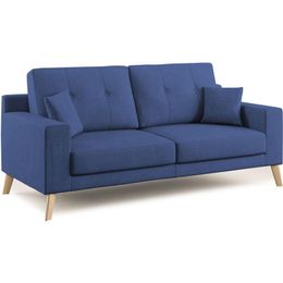 Danish modernes Sofa aus weichem, wasserfestem Stoff T02 146 cm blau - blu