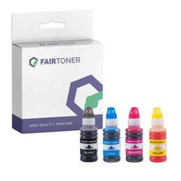 FairToner 4er Multipack Set Kompatibel für Epson Ecotank 664 Tintentank