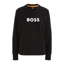 Sweatshirt BOSS Orange "C_Elaboss_6" Gr. L (40), schwarz (black 001) Damen Sweatshirts mit Rundhalsausschnitt