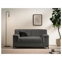 1,5-Sitzer Inosign "Jamie 2 B/T/H: 144/81/76 cm, auch in Cord" Sofas Gr. B/H/T: 144cm x 76cm x 81cm, Luxus-Microfaser flauschig, grau (dunkelgrau) zeitlos, modern, mit komfortablem Federkern