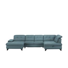 Lounge Collection Wohnlandschaft Leder Jona ¦ blau ¦ Maße (cm): B: 3