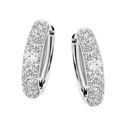 Paar Creolen Firetti "Schmuck Geschenk Silber 925 Ohrschmuck Pavé-Optik glitzernd" Ohrringe Gr. Silber 925 (Sterlingsilber), silberfarben (silberfarben, kristallweiß, kristallweiß) Damen mit Zirkonia (synth.)