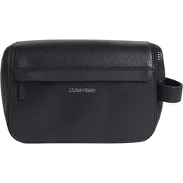 Kosmetiktasche Calvin Klein "CK MUST WASHBAG W/HANGER" schwarz (ck black pebble) Damen Taschen