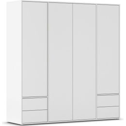 Drehtürenschrank Rauch "Kleiderschrank Schrank Garderobe Wäscheschrank NABILA viel Stauraum" Schränke Gr. B/H/T: 187 cm x 194 cm x 53 cm, 4 St., weiß (alpinweiß) mit 2 Schubladen und Push-to-Open Funktion TOPSELLER MADE IN GERMANY