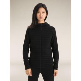 Icebreaker Isolierter ZoneKnit™ Merino Zip-Hoodie - Frau - Black - Größe XS