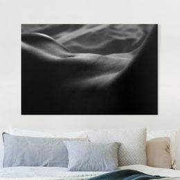 Bilderwelten Leinwandbild Vintage Kunstdruck schwarz weiss - Sinnliche Nahaufnahme Schwarz-Wei&szlig; - Retro XXL Wohnzimmer Schlafzimmer