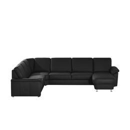 meinSofa Wohnlandschaft Leder Carolin ¦ schwarz ¦ Maße (cm): B: 330 H