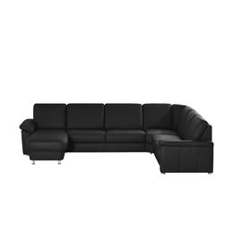 meinSofa Wohnlandschaft Leder Carolin ¦ schwarz ¦ Maße (cm): B: 330 H