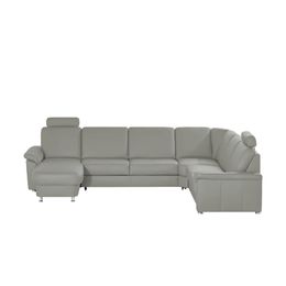 meinSofa Wohnlandschaft Leder Carolin ¦ grau ¦ Maße (cm): B: 330 H: 9