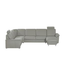 meinSofa Wohnlandschaft Leder Carolin ¦ grau ¦ Maße (cm): B: 330 H: 9