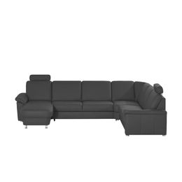 meinSofa Wohnlandschaft Leder Carolin ¦ grau ¦ Maße (cm): B: 330 H: 9