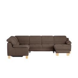 meinSofa Wohnlandschaft aus Mikrofaser Hanna ¦ braun ¦ Maße (cm): B: