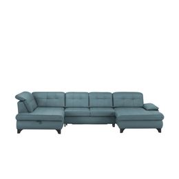 Lounge Collection Wohnlandschaft Leder Jona ¦ blau ¦ Maße (cm): B: 3