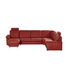 meinSofa Wohnlandschaft Leder Carolin ¦ rot ¦ Maße (cm): B: 330 H: 91