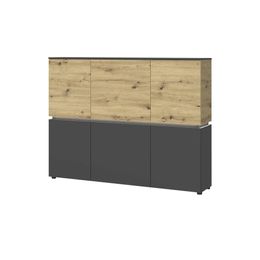 Höffner Highboard Soft-Close Luci ¦ grau ¦ Maße (cm): B: 166 H: 132 T: 40