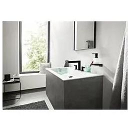 Hansgrohe Finoris 110 3-Loch-Waschtischarmatur 76033670 mit Push-Open Ablaufgarnitur, mattschwarz