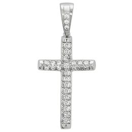 Ketten-Anhänger Firetti "Schmuck Geschenk Silber 925 Halsschmuck Anhänger Kreuz" Schmuckanhänger Gr. Silber 925 (Sterlingsilber), 5,52 g, bunt (silberfarben, weiß, weiß) Herren mit Zirkonia (synth.)