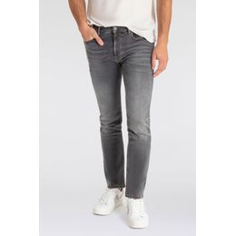 Slim-fit-Jeans BOSS Orange "DELAWARE BO" Gr. 32, Länge 30, grau (dark grey024) Herren Jeans mit BOSS Leder-Badge