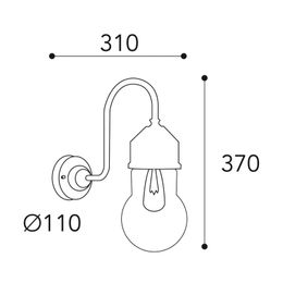 Wandlampe 1950N messing antik, Glas gewölbt, klar