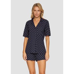 s.Oliver - Pyjama mit Print, Damen, blau, Größe 44/46