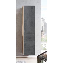 Seitenschrank Welltime "Sölden" Schränke Gr. B/H/T: 40 cm x 180 cm x 35 cm, 2 St., grau (oxid beton)