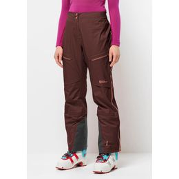 Skihose Jack Wolfskin "ALPSPITZE PRO 3L PANTS W", Damen, Gr. 34, Normalgrößen, braun (schwarz, maroon), 1. OBERSTOFF 100% POLYAMID 2. OBERSTOFF 100% POLYAMID 1.FUTTER 100% POLYESTER 2.FUTTER 100% POLYESTER 3.FUTTER 75% POLYAMID, 25% ELASTHAN, Hosen