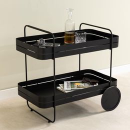 Servierwagen SPINDER DESIGN "GIN & TROLLY" Rollwagen Gr. B/H/T: 42 cm x 69,3 cm x 74 cm, schwarz (schwarz, schwarz) Servierwagen aus Stahl mit Gummirädern