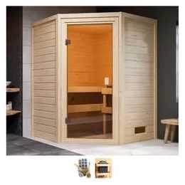 Welltime Sauna "Anni" Saunen ohne Ofen Gr. ohne Ofen, beige (naturbelassen)