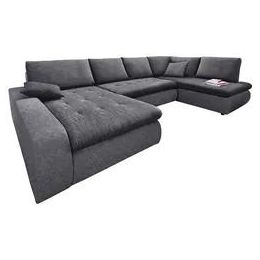 Wohnlandschaft Trendmanufaktur "Indie, toller Sitzkomfort, aufwendige Detailverarbeitung, U-Form" Sofas Gr. B/H/T: 335cm x 86cm x 179cm, Microfaser PRIMABELLE-Struktur, Recamiere links, XXL-mit Bettfunktion, grau (anthrazit/anthrazit-grau) wahlweise mit Bettfunktion