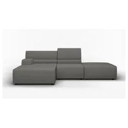 Ecksofa Egoitaliano "Babouche, Designsofa mit außergewöhnlichem Sitzkomfort zum Wohlfühlen" Sofas Gr. B/H/T: 287cm x 80cm x 98cm, Luxus-Microfaser Lederoptik, Recamiere links, grau (steingrau)