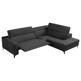 Ecksofa Egoitaliano "Edith, Designsofa mit hohem Sitzkomfort, L-Form" Sofas Gr. B/H/T: 269cm x 96cm x 203cm, Leder BULL, Ottomane rechts, schwarz inkl. elektrischer Relaxfunktion und manuell verstellbaren Kopfteilen