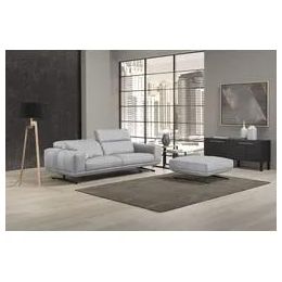 2,5-Sitzer Egoitaliano "Gloria, super bequem und hochwertige Verarbeitung, edles Design" Sofas Gr. B/H/T: 236cm x 96cm x 109cm, Luxus-Microfaser Lederoptik, grau (opal grau) beidseitig verstellbare Rückenelemente, mit Metallfüßen