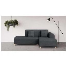 Ecksofa Inosign "Suyala" Sofas Gr. B/H/T: 258cm x 85cm x 168cm, Chenilleoptik, Recamiere rechts, ohne Hocker, grau (anthrazit) L-Form mit Hocker