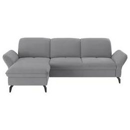 Sit & More Ecksofa SIT & MORE "Leandro L-Form" Sofas Gr. B/H/T: 267cm x 88cm x 200cm, Luxus-Microfaser Euphoria, Recamiere links, mit Sitztiefenverstellung-ohne Kopfteilverstellung-ohne Armlehnfunktion-ohne Bettfunktion-ohne Bettkasten, grau Wahlweise mit Bett-, Kopfteil - und Armlehnfunktion, sowie Bettkasten