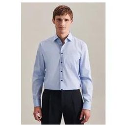 Businesshemd Seidensticker "Regular", Herren, Gr. 3XL (48), normale Ärmellängen, blau (hellblau), 100% Baumwolle, unifarben, regular fit, Langarm 2-Knopf-Manschette, Hemden, Regular Langarm Kentkragen Uni