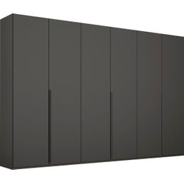 Drehtürenschrank Rauch "Kleiderschrank Schrank Garderobe Wäscheschrank PURISMA in schlichter" Schränke Gr. B/H/T: 301 cm x 223 cm x 60 cm, 6 St., grau (graphit) mit umfangreicher Innenausstattung