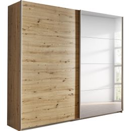 Schwebetürenschrank Rauch "Subito Kleiderschrank Bestseller" Schränke Gr. B/H/T: 181 cm x 197 cm x 61 cm, 1 Spiegel- und 1 Dekortür, 2, braun (eiche artisan) Schlafzimmerschrank Schrank Garderobe mit 4 Spiegelelementen