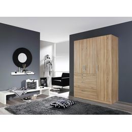 Kleiderschrank Rauch "Harburg Drehtürenschrank Schlafzimmerschrank mit viel Stauraum", braun (struktureichefarben hell), B:136cm H:197cm T:54cm, Schränke, Bestseller Schrank Garderobe im Schlafzimmer